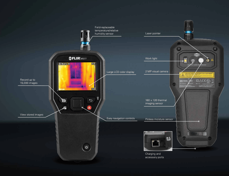 FLIR MR277 | All-in-One Moisture Meter and Thermal Imaging Camera for